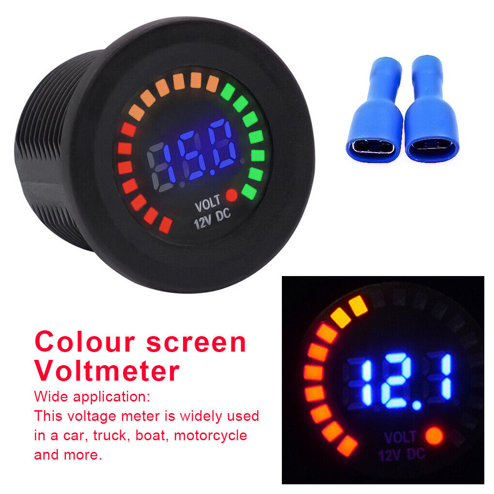 Battery Volt Meter Monitor LED Digital DC 12V Car Boat Voltage Marine